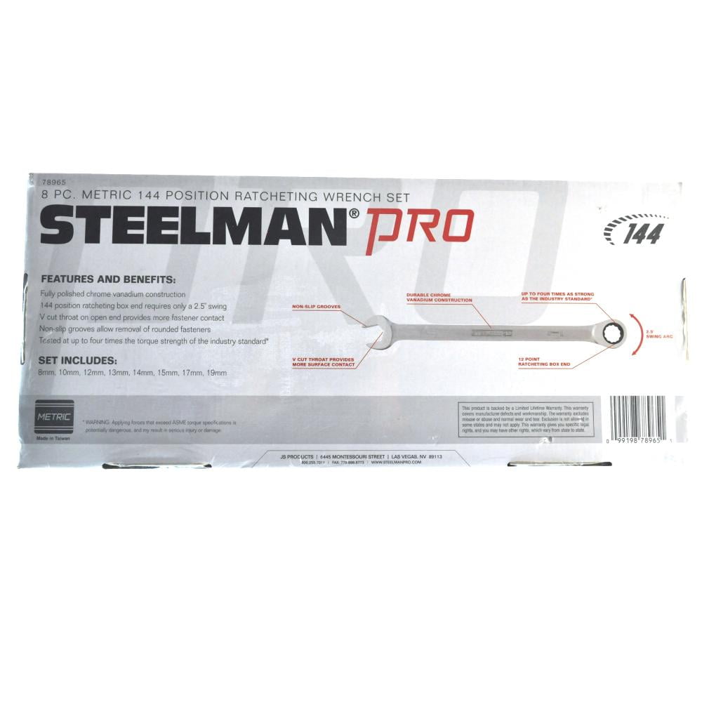 Set de 8 Llaves Mixtas ( española y estrias ) Steelman Pro 78965 ...