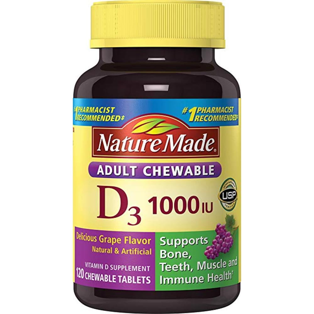 Suplemento Vitamina D3 1000 IU Nature Made Masticable Adulto 120 ...