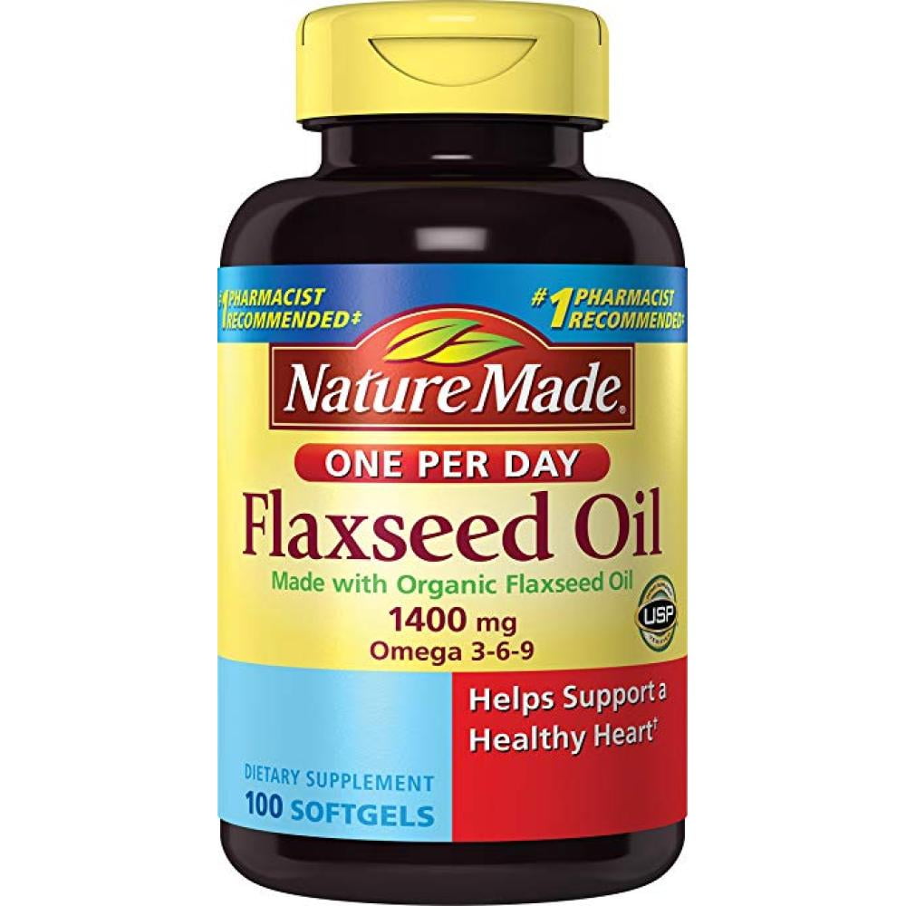 Suplemento Aceite de Linaza Nature Made Orgánica 1400mg 100 Capsulas ...