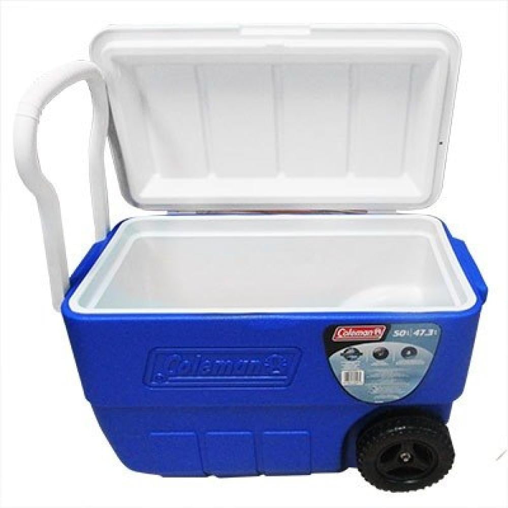 HIELERA DE 50 QTS COLOR AZUL CON RUEDAS Coleman HIELERA DE 50 QTS COLOR ...