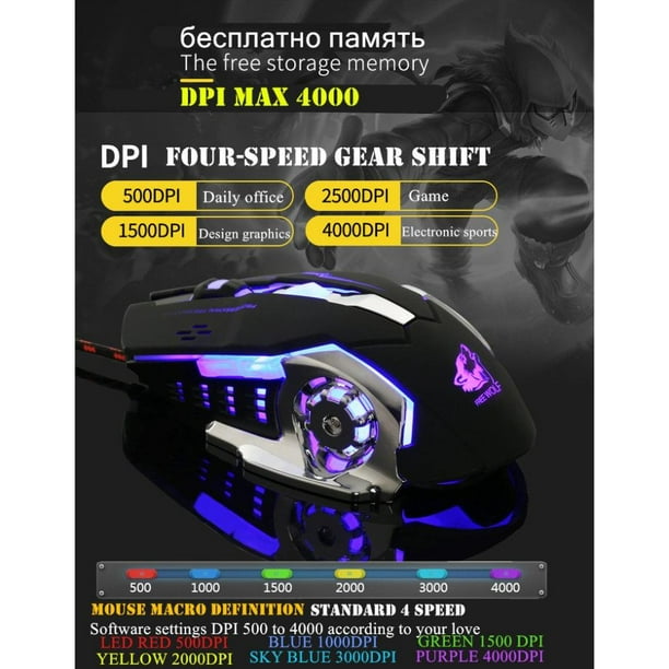Mouse Free wolf V5 Gaming Mecánico Alámbrico 4 DPI-Blanco | Bodega ...