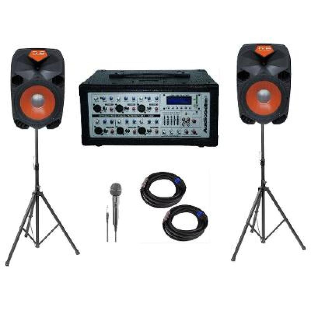 Kit Mezcladora Amplificada 6ch + Bafles 15 Audiobahn DUB 15P AUDIOBAHN ...