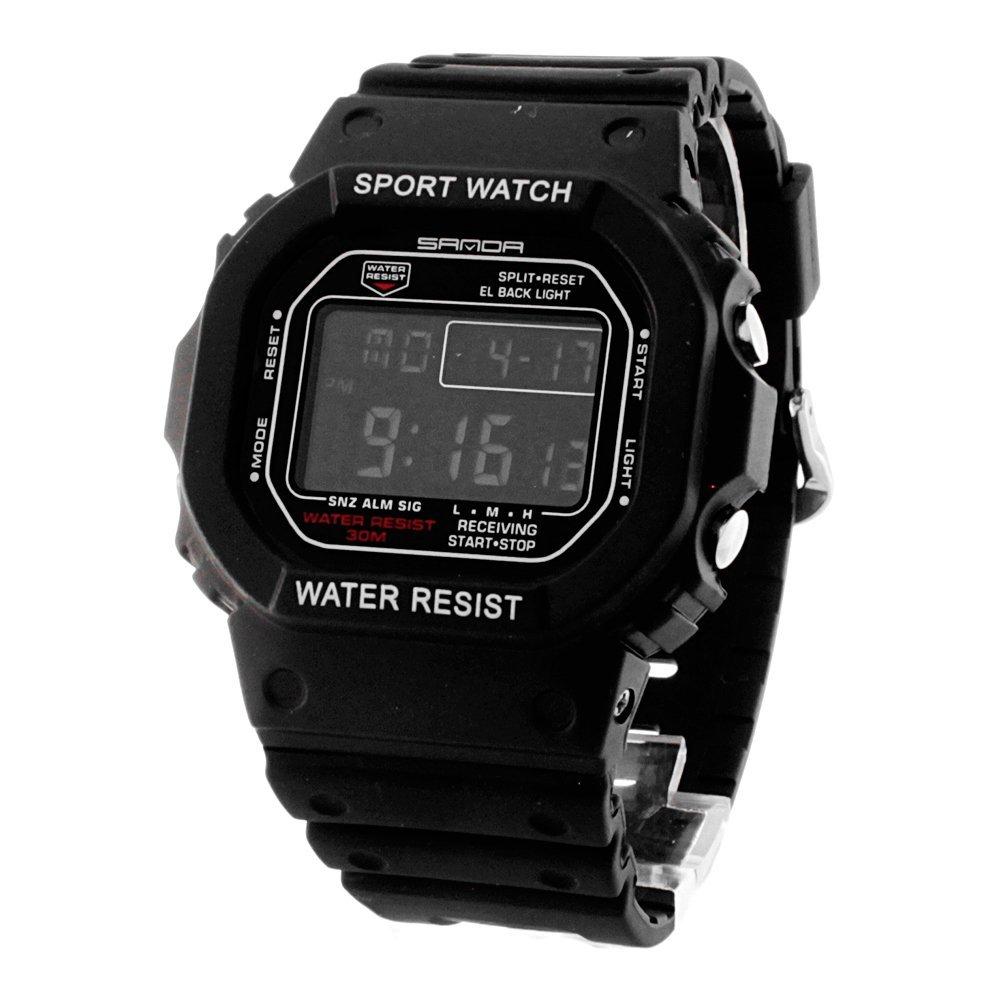 BLACKMAMUT Reloj Digital Metal Cuadrada Caballero Digital Negro ...