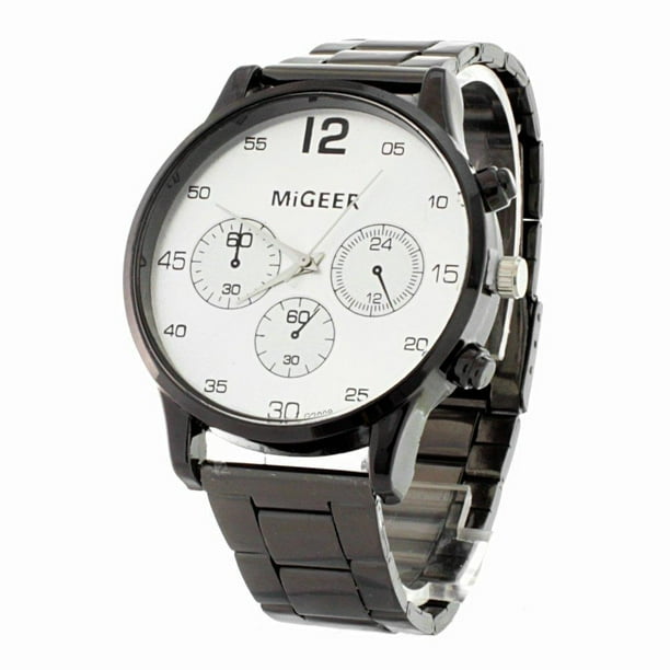 BLACKMAMUT Reloj Análogo Metal Circular Caballero Vestir Blanco ...