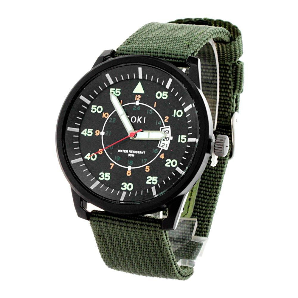 Reloj Análogo Metal Circular Caballero Deportivo VERDE BlackMamut SOKI ...