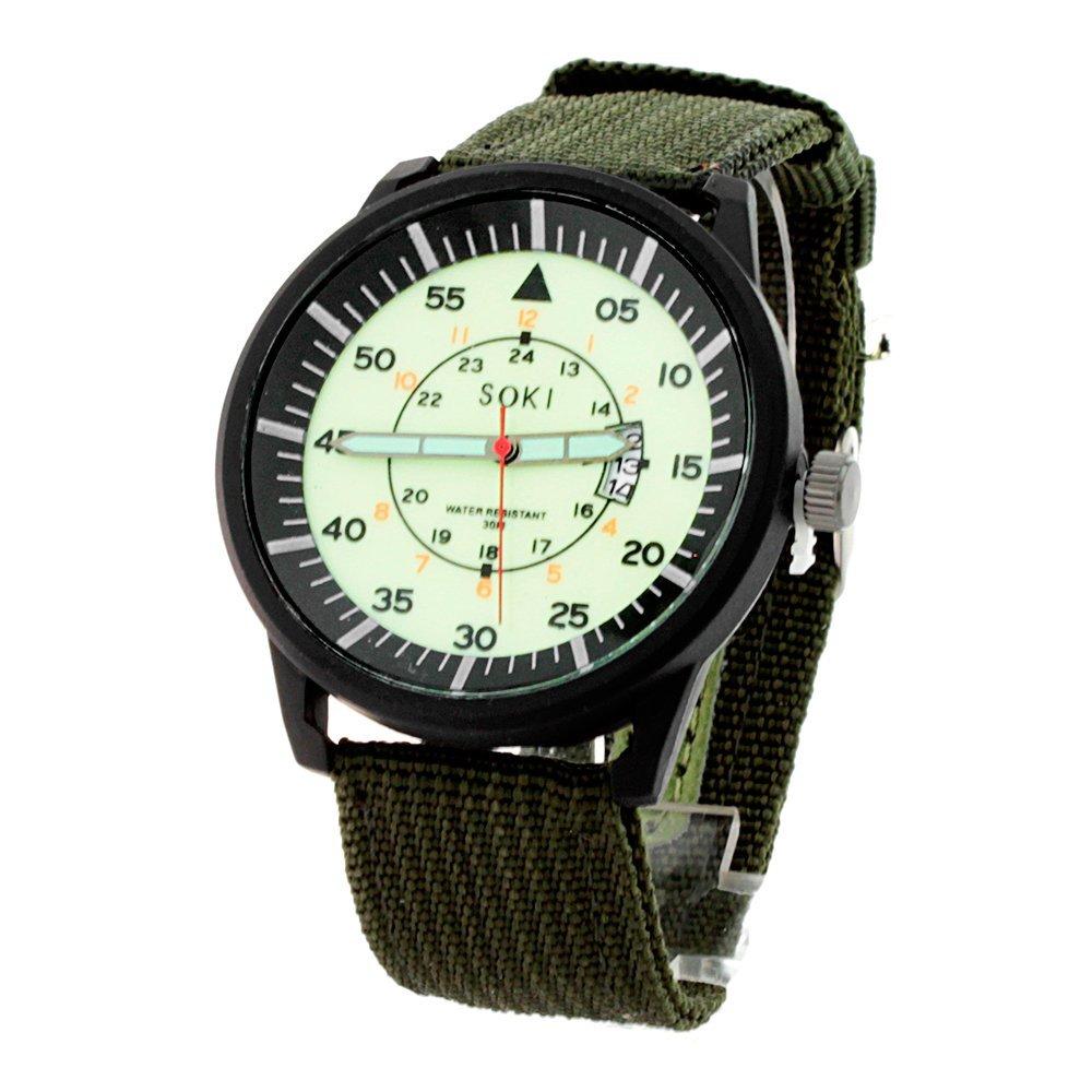 Reloj Análogo Metal Circular Caballero Deportivo VERDE BlackMamut SOKI ...