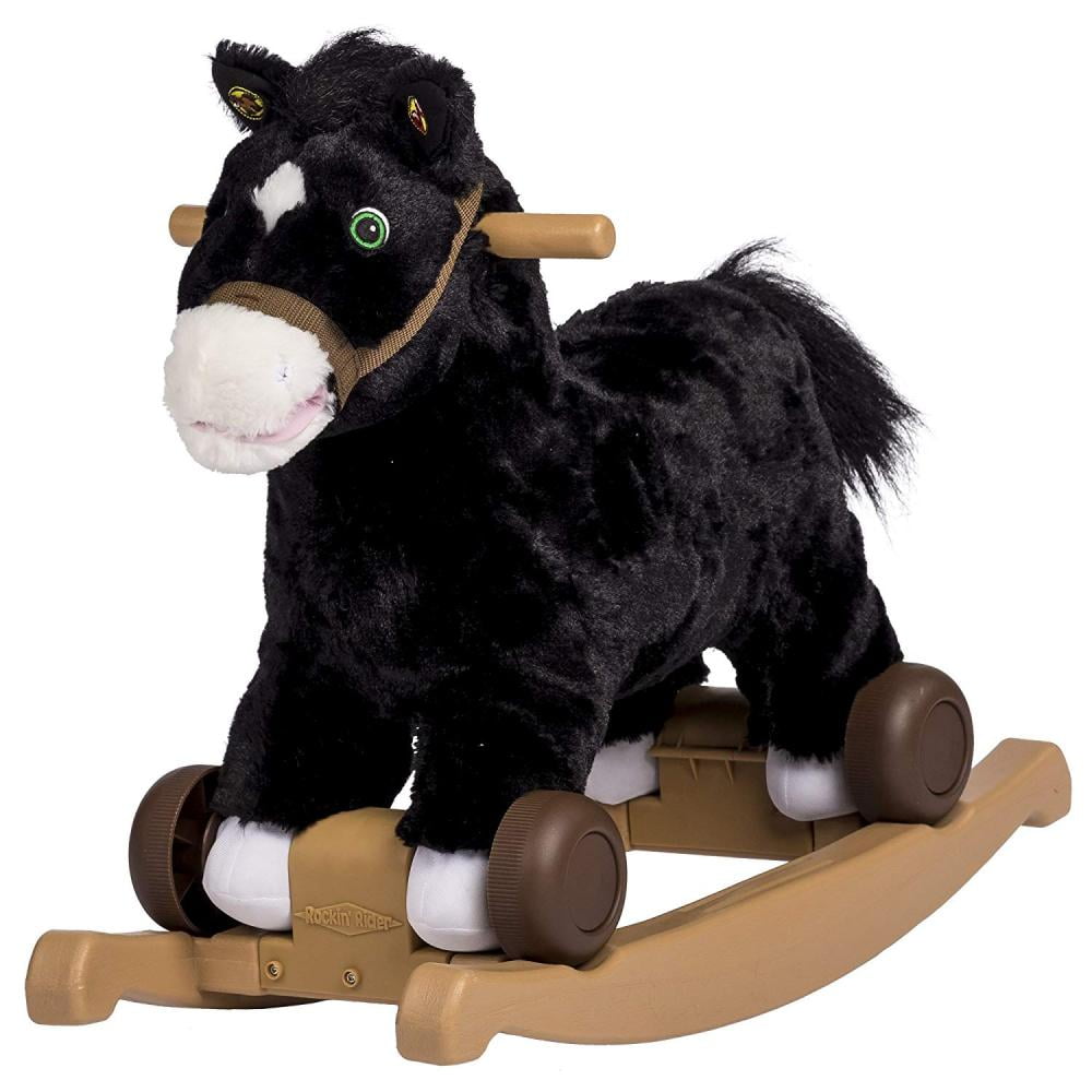 Caballito Mecedor Rockin27 Rider Peluche Con Ruedas -negro Rockin%27 ...