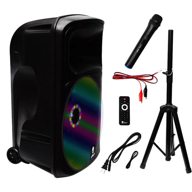 Increible Bafle Recargable De 15 Con Super Efector Led Rgb Alien 92