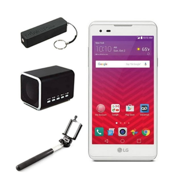 Celular LG Tribute HD 16GB Power bank, Selfie stick y bocina rock dock ...