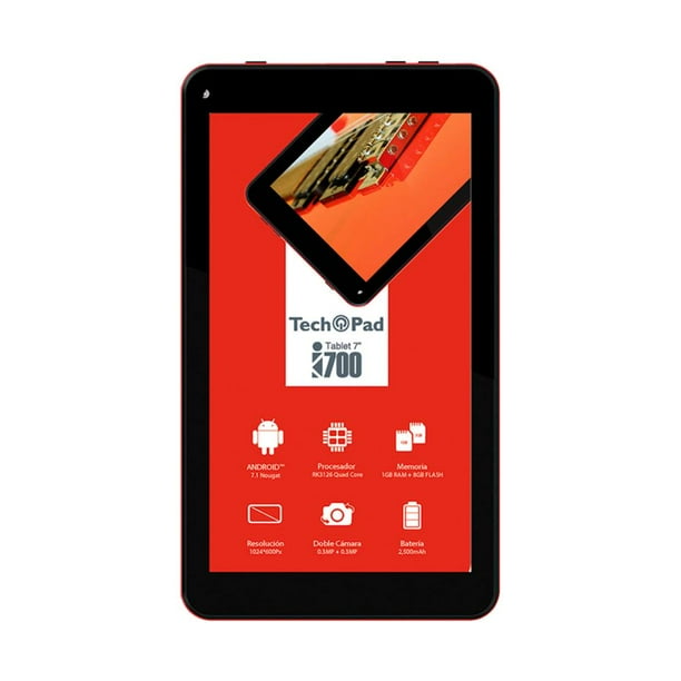 Tablet TechPad 8GB I700 Rojo | Walmart en línea