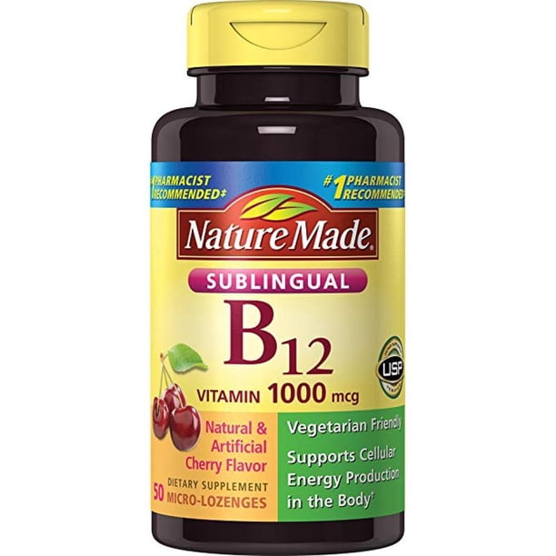 Suplemento Sublingual Vitamina B12 Nature Made 1000mcg Cereza 50 Micro ...