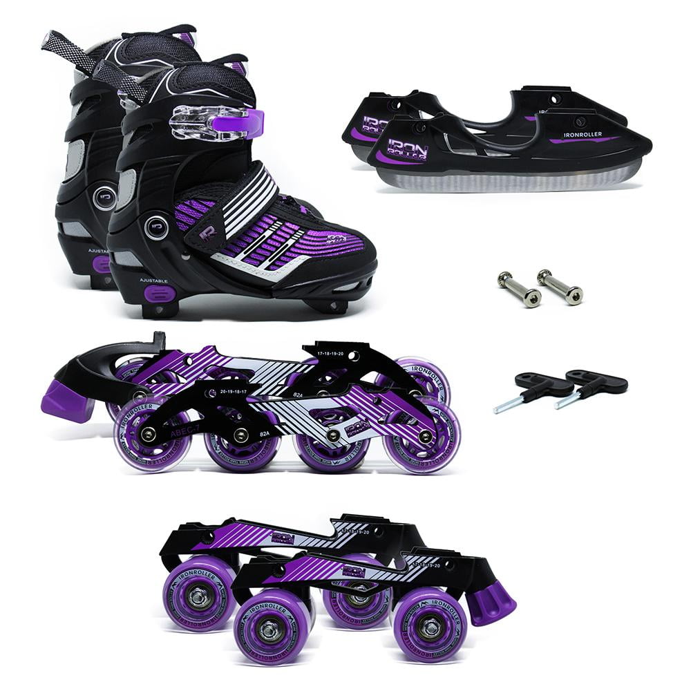 PATINES AJUSTABLES 3 EN 1 IRON ROLLER MORADO IRON ROLLER IRON ROLLER ...