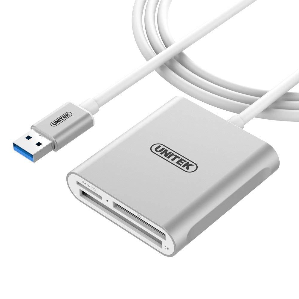 Lector De Tarjetas Unitek 3 Puertos Usb 3.0 120 Cm -plata Unitek FBA_Y ...