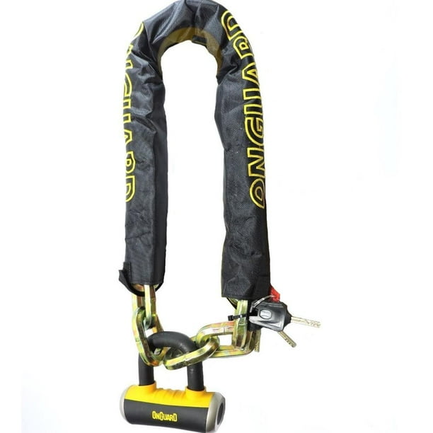 Candado con Cadena 110cms Eslabon de 10mm Refuerzo Titanio Onguard Mod ...