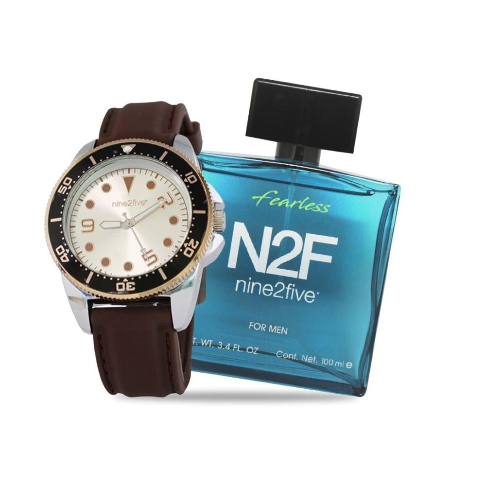 Set de reloj y perfume Fearless N2F de 100ml para hombre Nine2Five SETFEARLESSAATT07CFNG ...