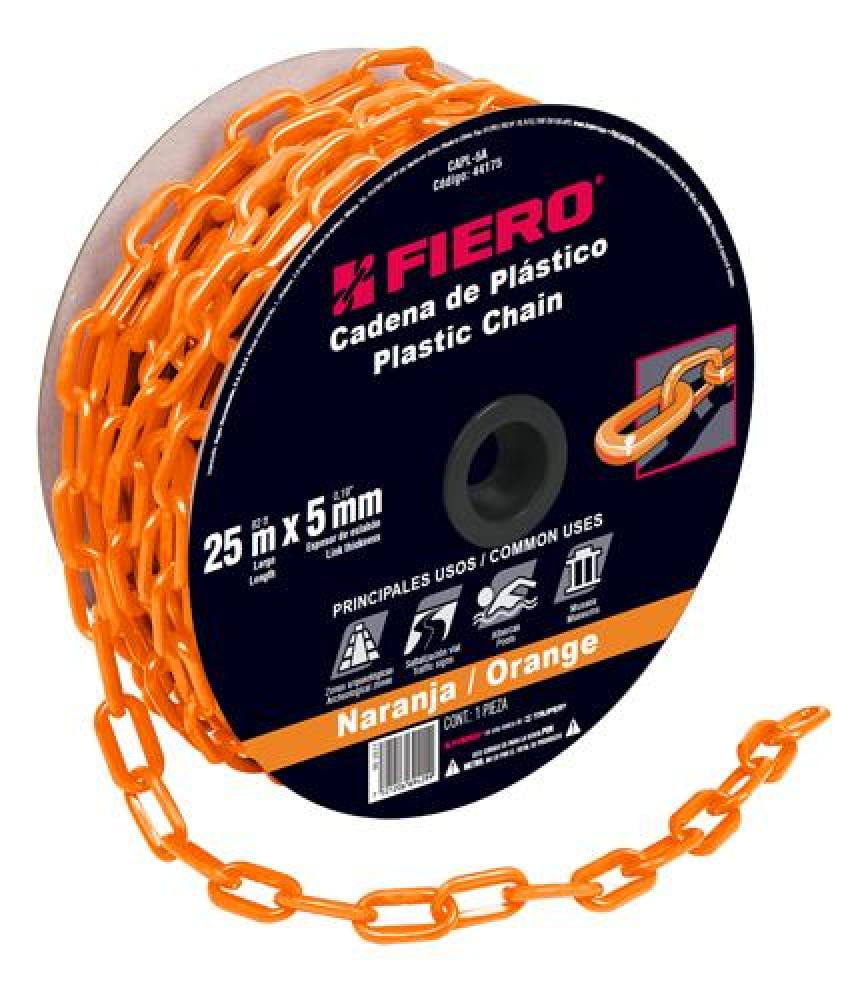 CADENA PLASTICA 5 mm X 25 mt NARANJA FIERO 44175 Fiero CAPL-5A ...