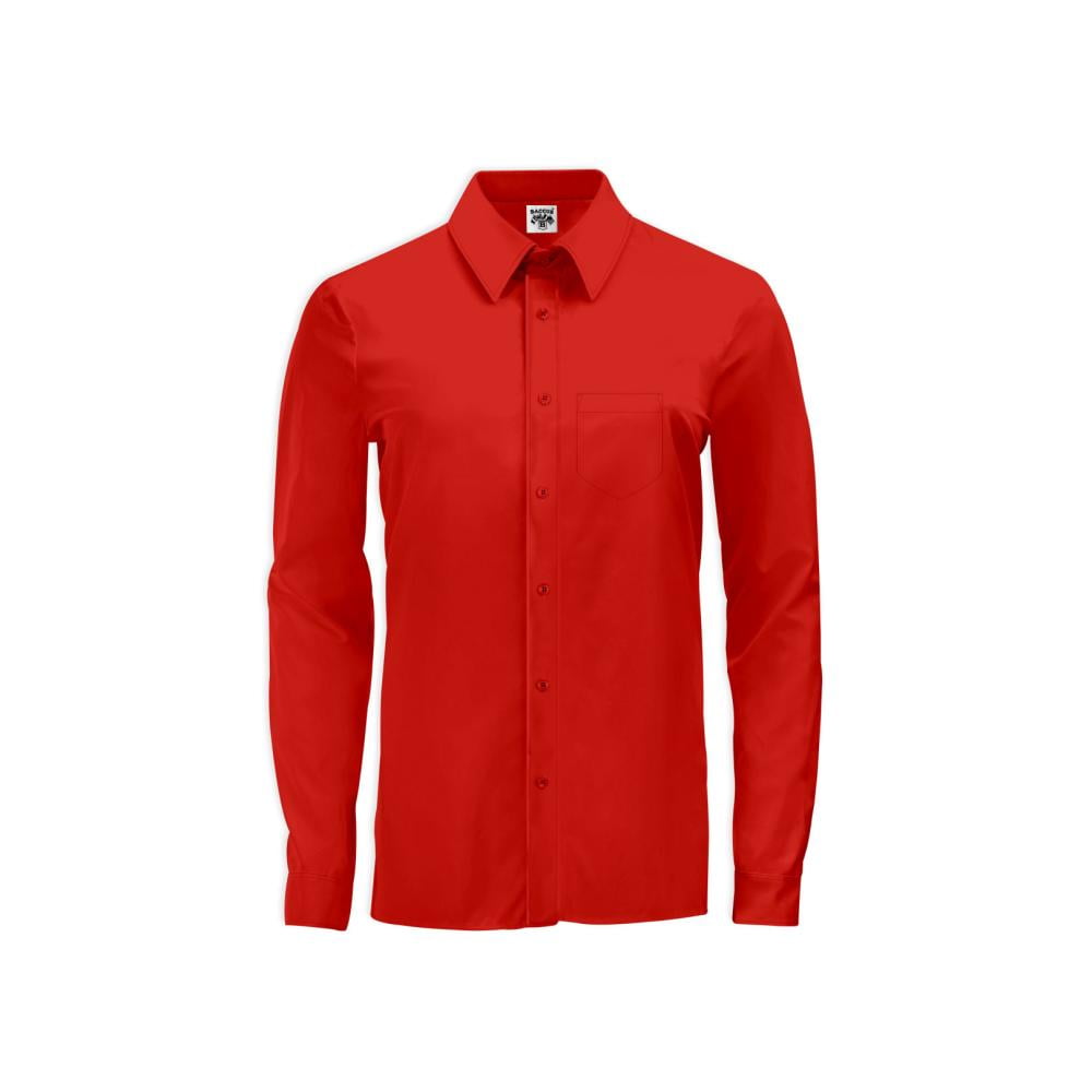 Camisa de caballero Baccus MS-ROJO de polyester y algodon Talla-34 ...