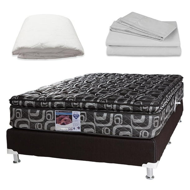 Colchon Spring Air Morgan Matrimonial con Box mas Protector y Sabanas ...
