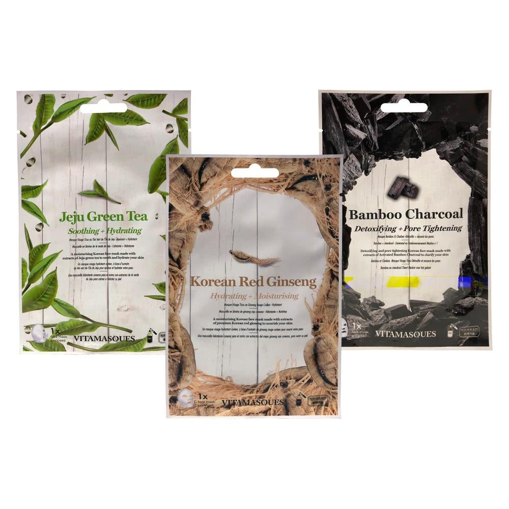 Mascarillas Vitamasque Frut 1 Té Verde Jeju Ginseng Y Carbón De Bambú