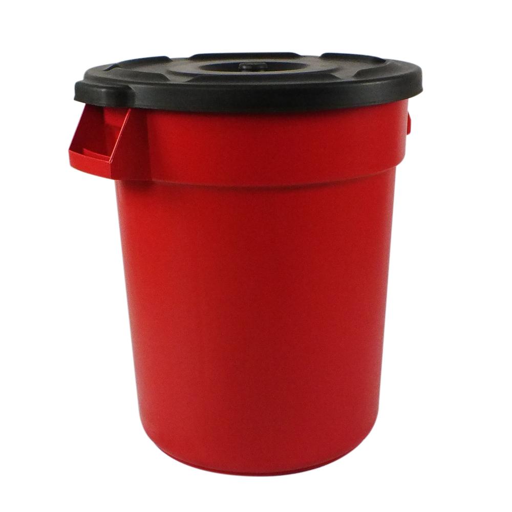 Bote de Basura Rojo 32 Galones con Tapa Negra FoodKeepers FKB-32G ...