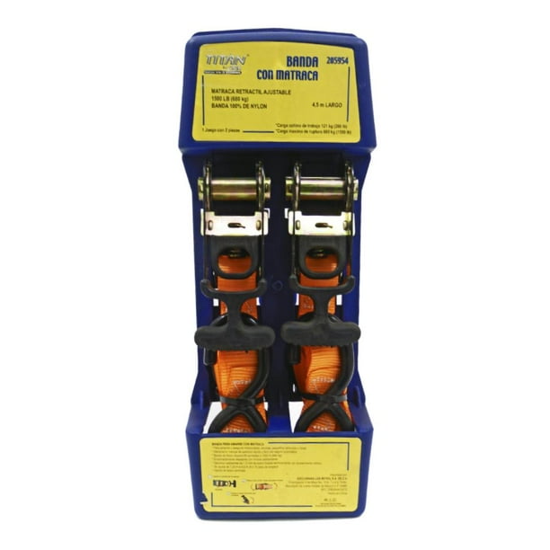 Banda Con Matraca 1 Pulgada Y 4,5 M. Juego 2 Piezas Titan 205954 ...