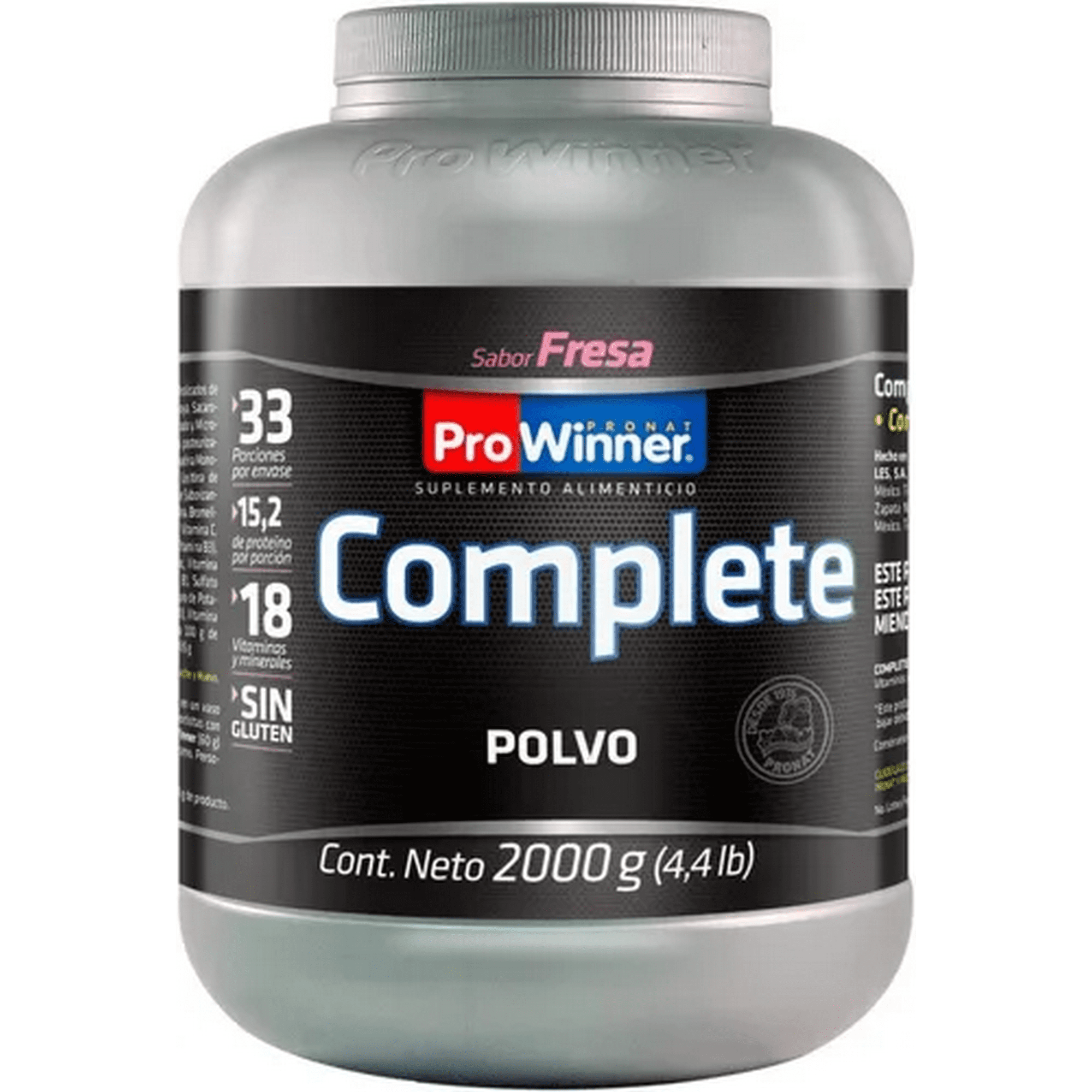 Suplemento Complete Polvo Sabor Fresa (2 Kg) ProWinner PW-1302 ...