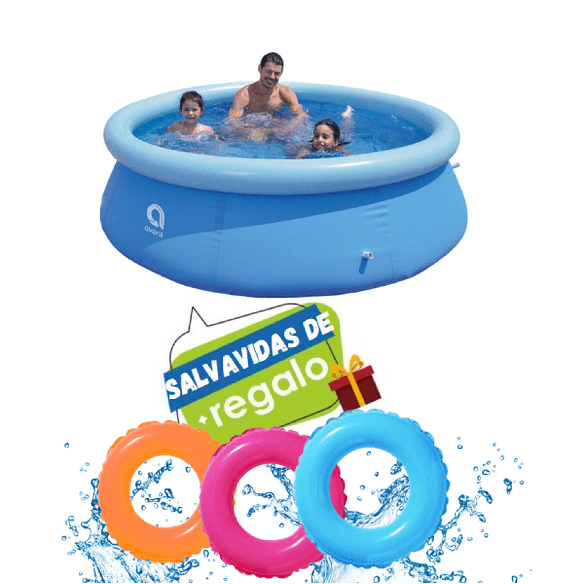 Alberca Semi Inflable Circular 2.40 m x 63 cm Avenli 17792 | Walmart en ...