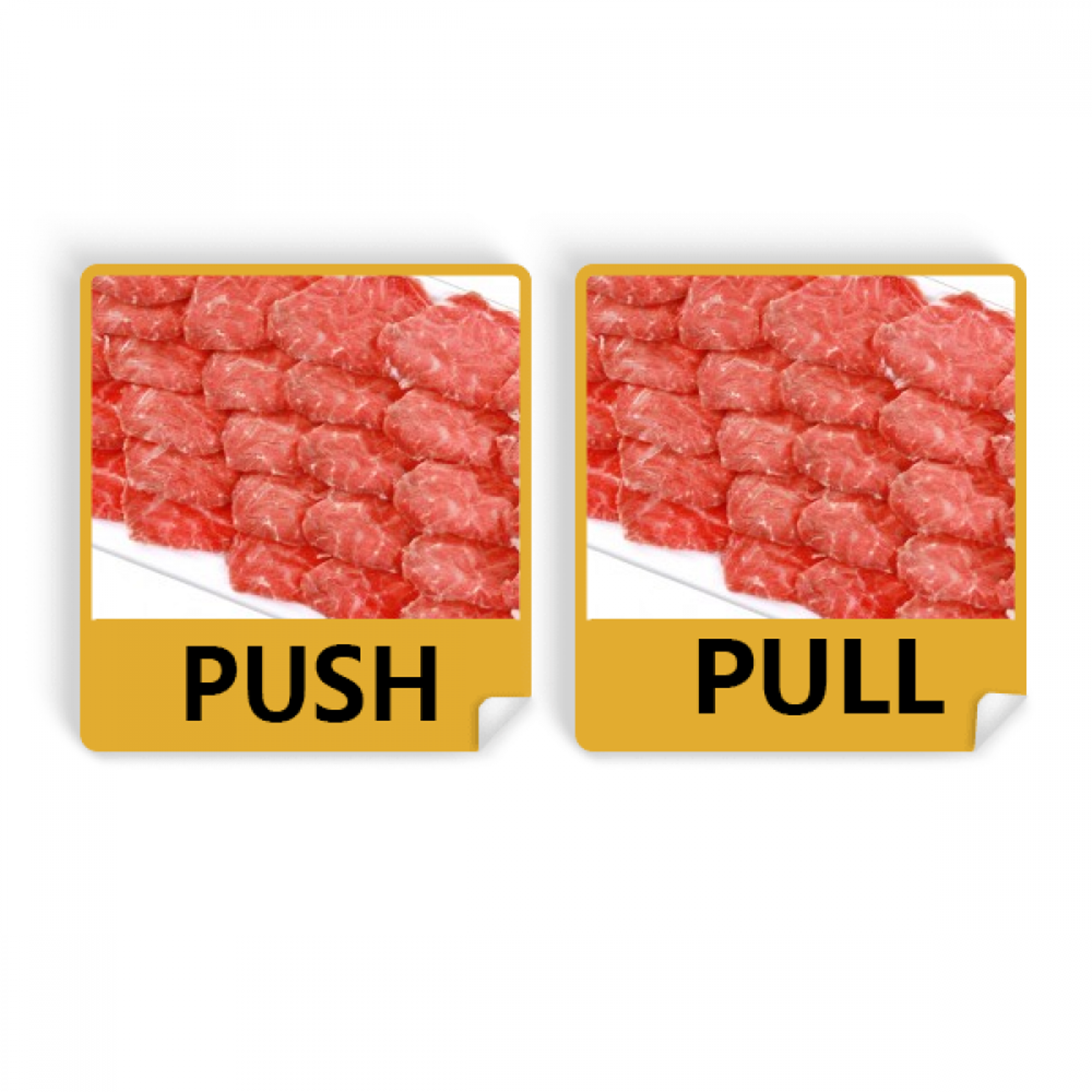 Filete de lomo de la textura de la carne cruda de alimentos Etiquetas ...