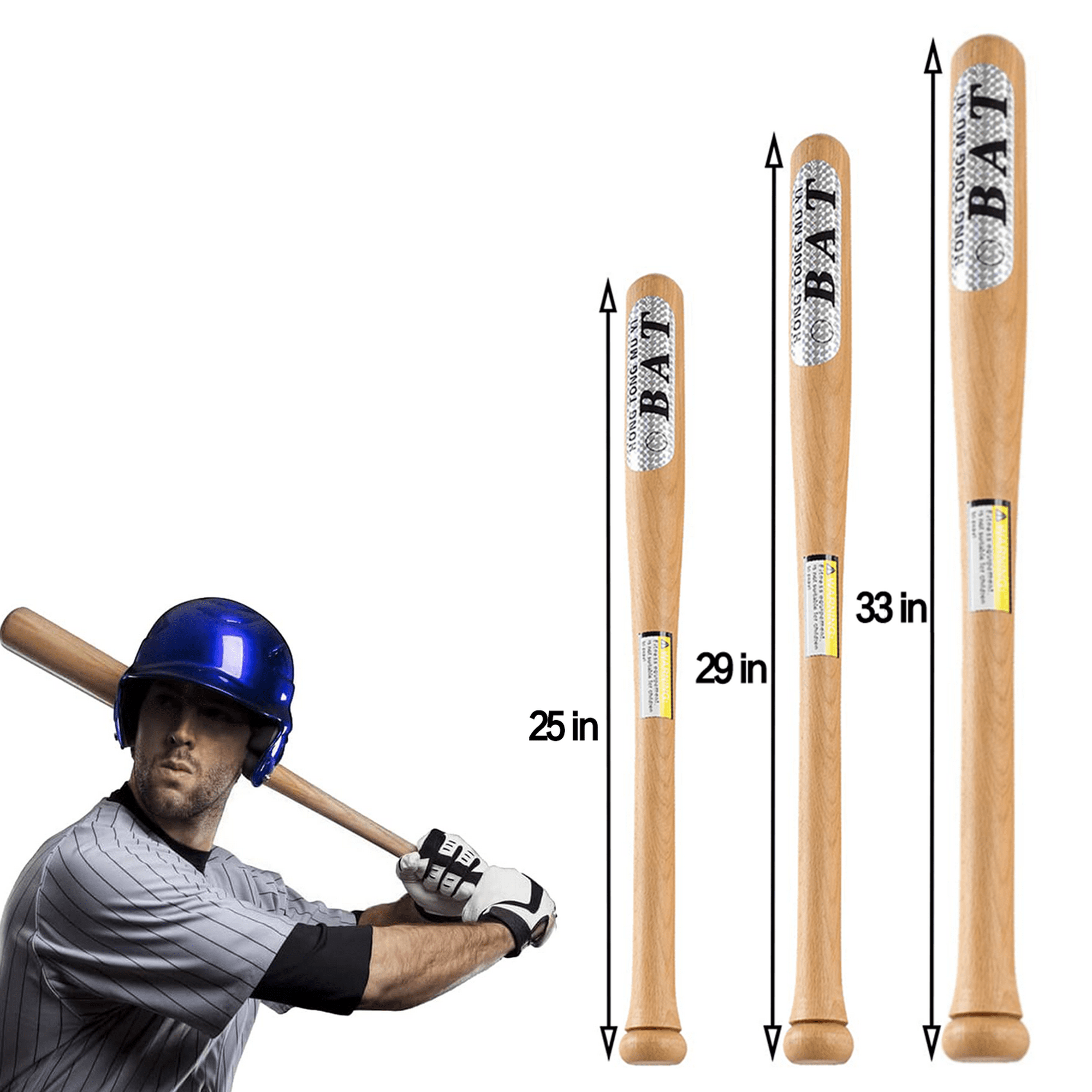 Bate de béisbol bate de béisbol clásico de madera para entrenamiento de ...