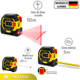 Flexómetro Digital 3 en 1 Con Láser 40M y Cinta Métrica 5M TROTEC ...