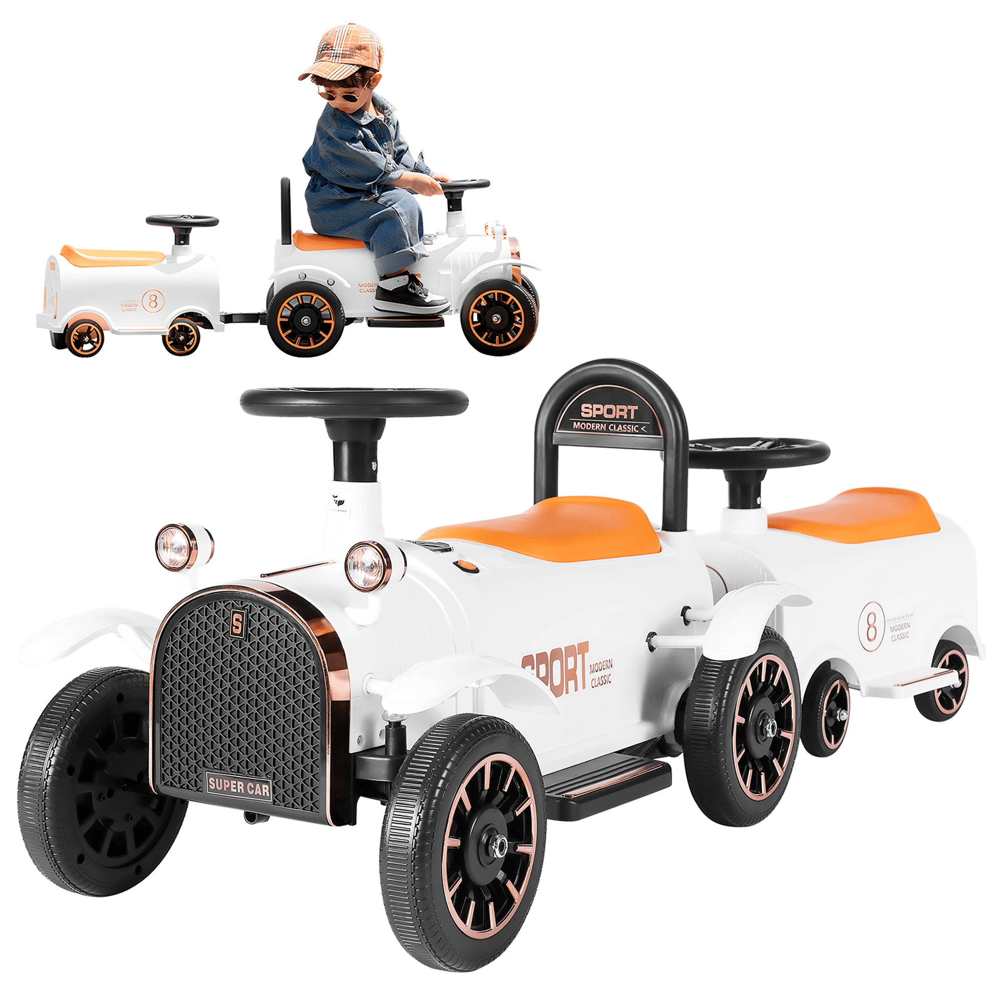 Tren Eléctrico Infantil Honey whale BDQ-8112 Blanco | Walmart en línea