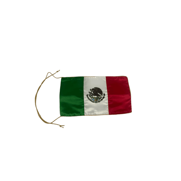 Bandera de mexico doble tela de razo para escritorio escudo sublimado ...