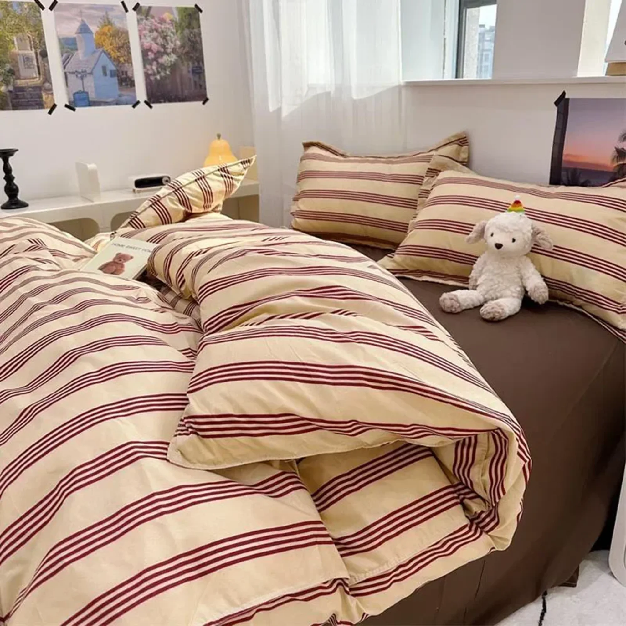 Sanrio Kuromi Hello Kitty-edredón de cama, juego de cuatro piezas ...