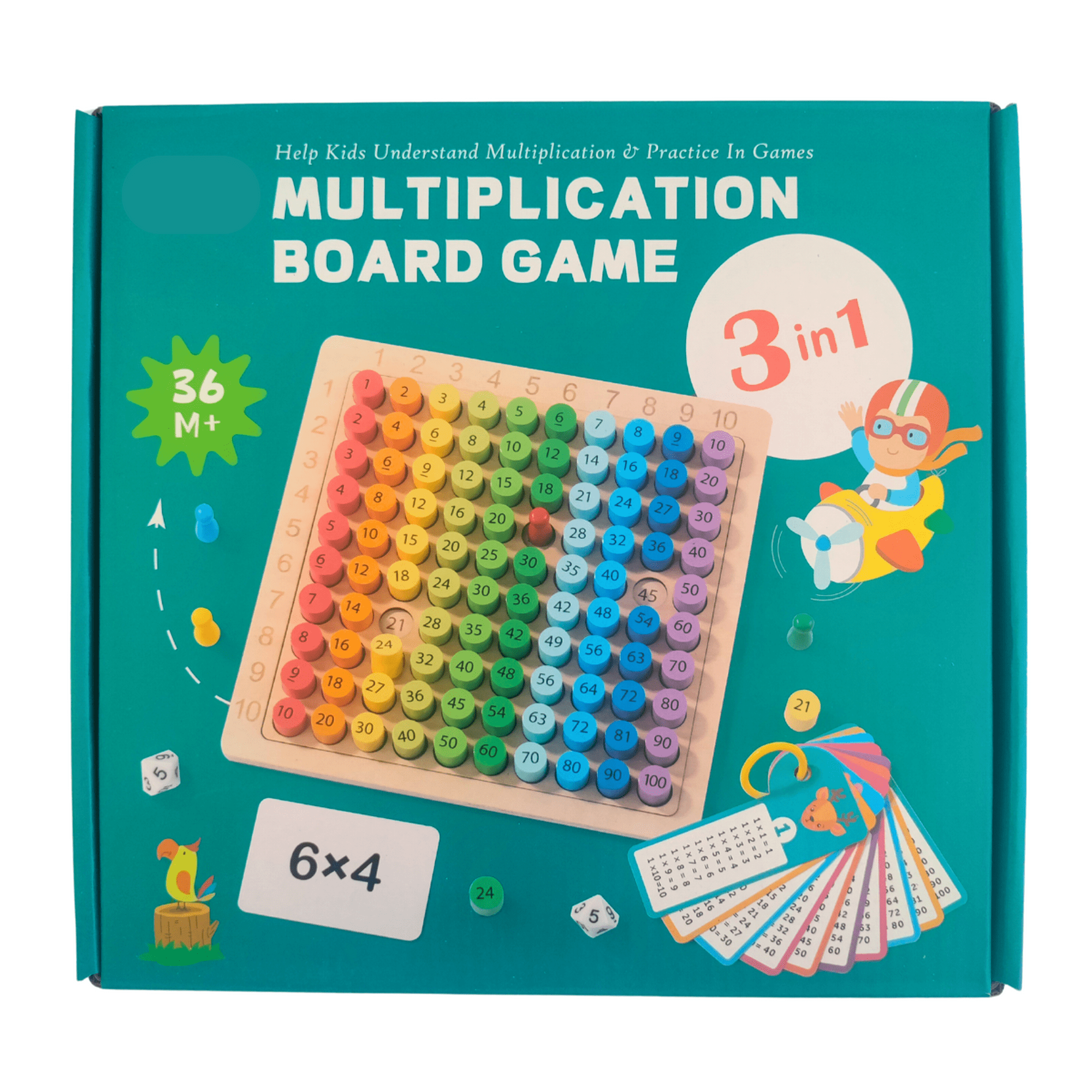 Juego de mesa tablero didáctico multiplicación aprender matemáticas 3 ...