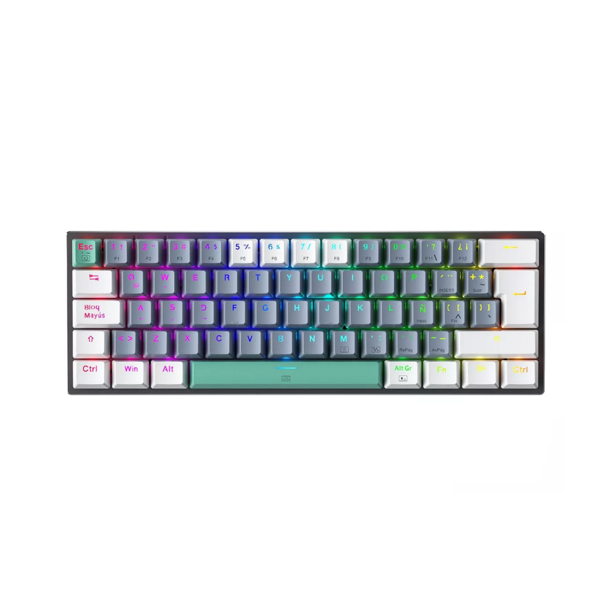 Teclado Mecánico 60% Gamer Español Rgb Pc, Color Brown Switch | Bodega ...
