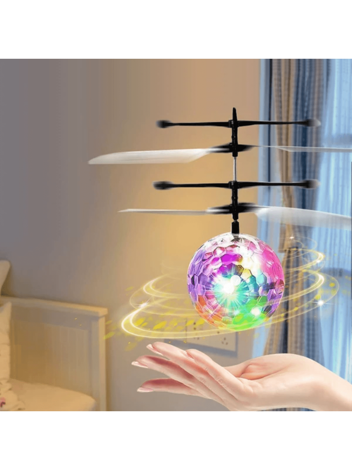 1 Pcs Flying Ball Colorful Mini LED Drone Light Ball Induction ...