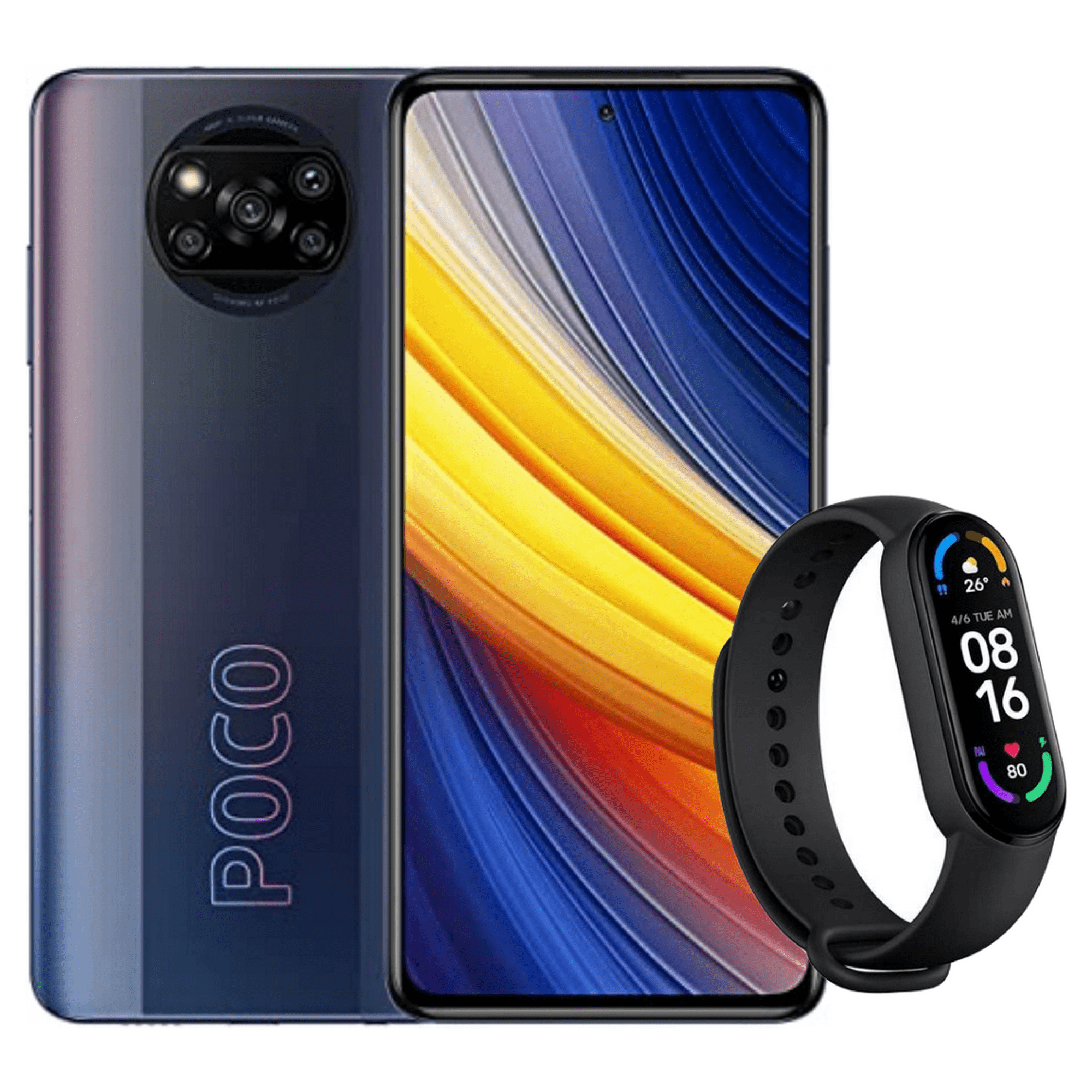 Bundle Xiaomi Poco X3 Pro 256 GB 6 GB RAM Phantom Black + Mi Band 5 ...