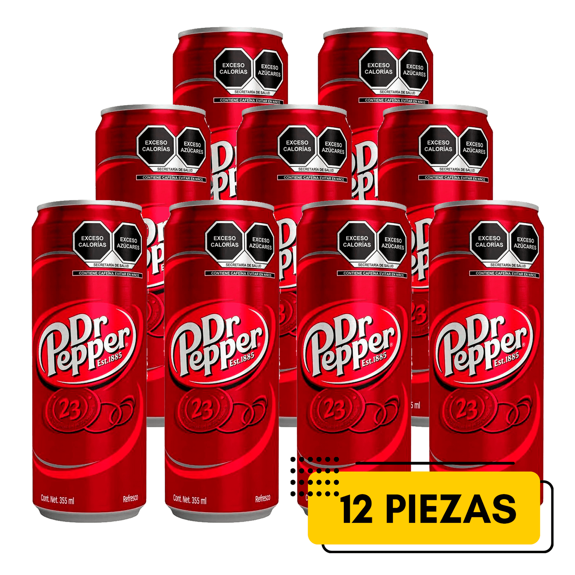 Refresco Dr Pepper Original Cereza 355ml Lata. Caja completa 12 piezas ...