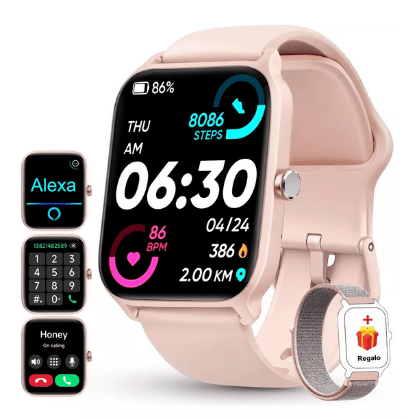 Smartwatch 1.8'' Reloj Inteligente Bluetooth Llamada Alexa rosa ...