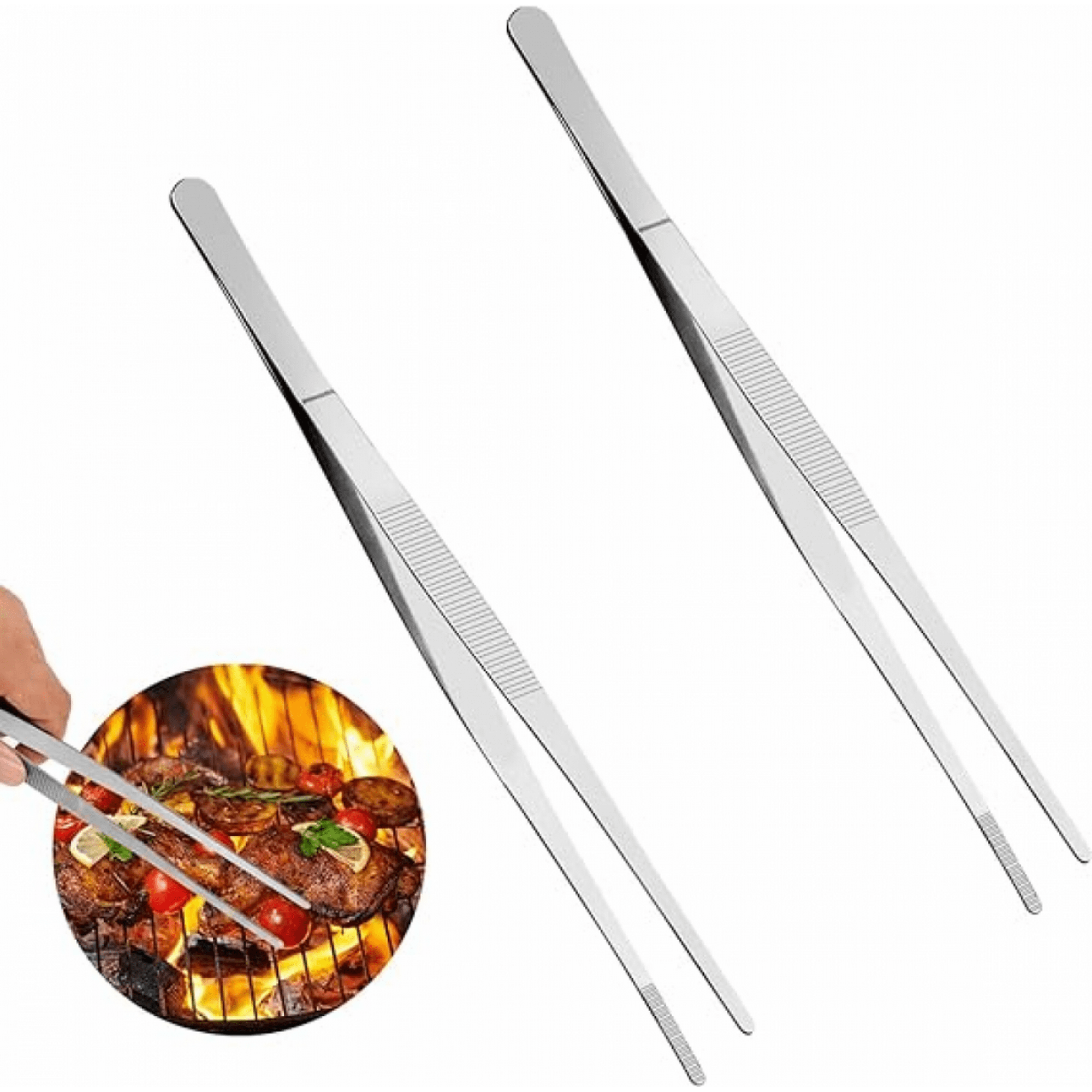 Pinzas para cocinar de 12 pulgadas, tocino, cocina delgada de acero ...