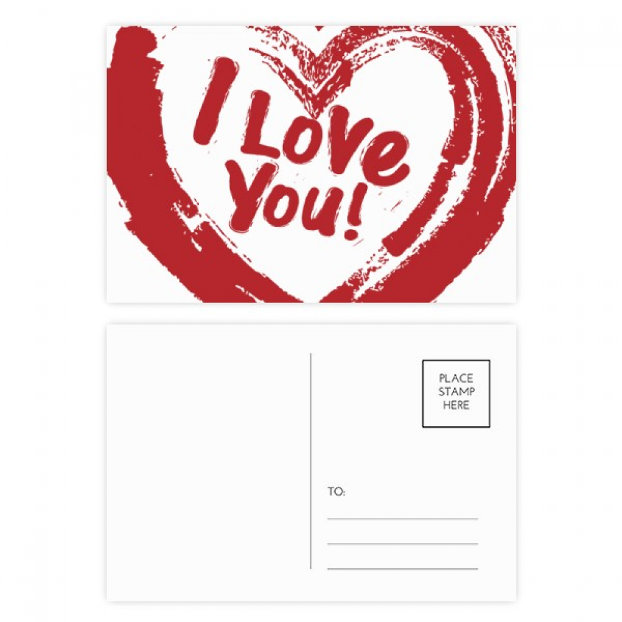 Te amo corazon rojo patron Set cumpleaños gracias tarjeta postal correo ...