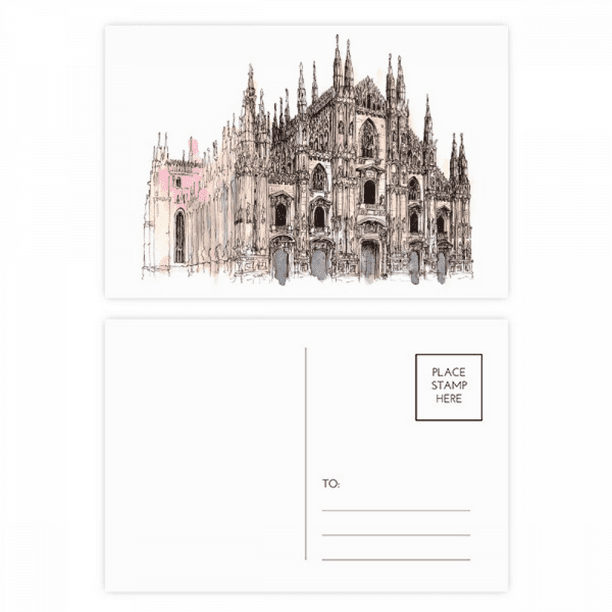 La Catedral de Milan en Milán, Italia Set cumpleaños gracias tarjeta ...