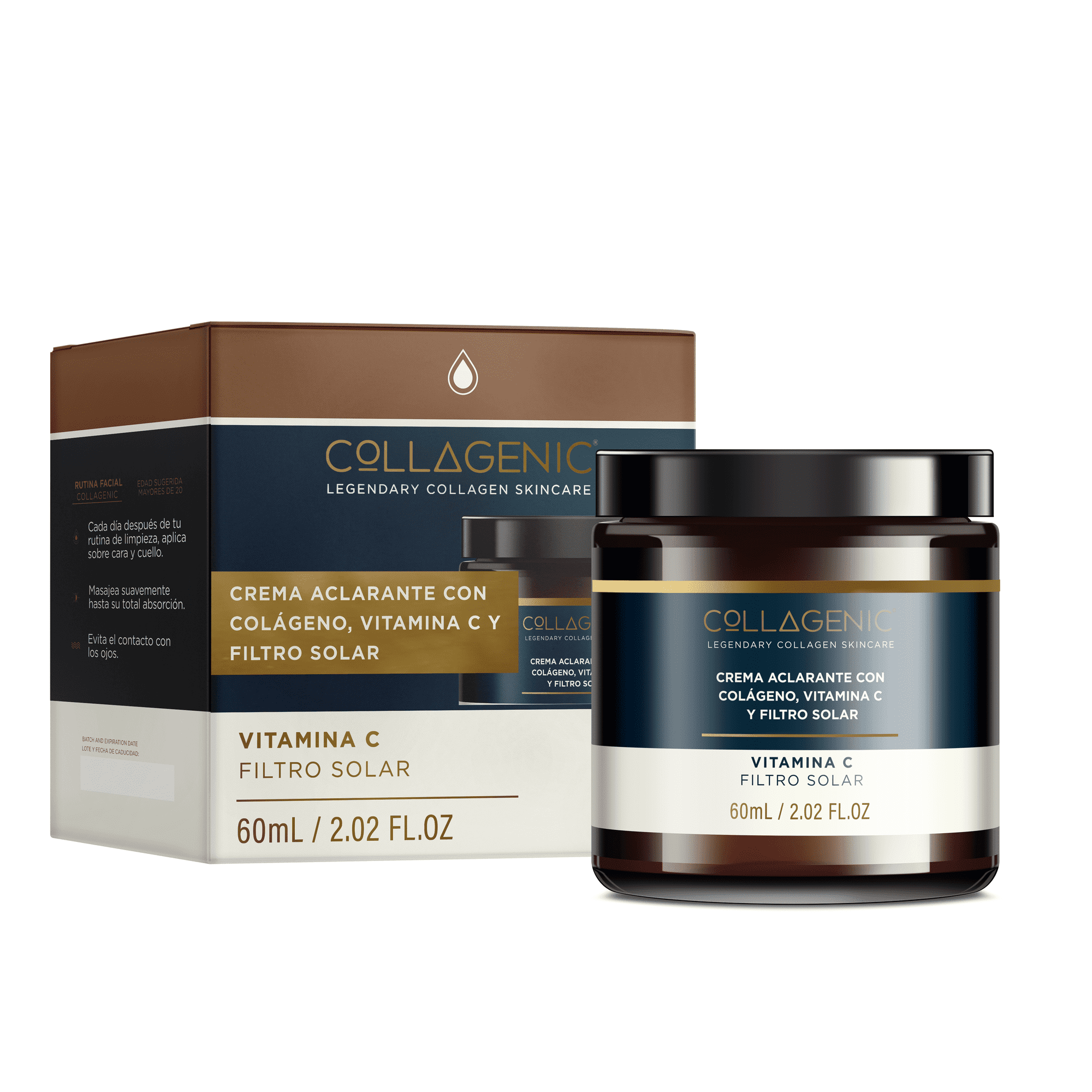Crema Aclarante Facial 60 ml con Vitamina C, Colageno Hidrolizado y ...