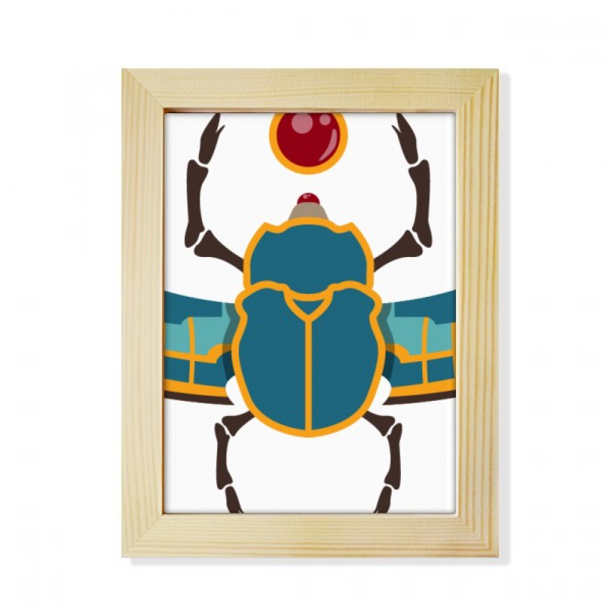 Egipto Red yellow blue beetle atonism Escritorio de madera Arte Pintura ...