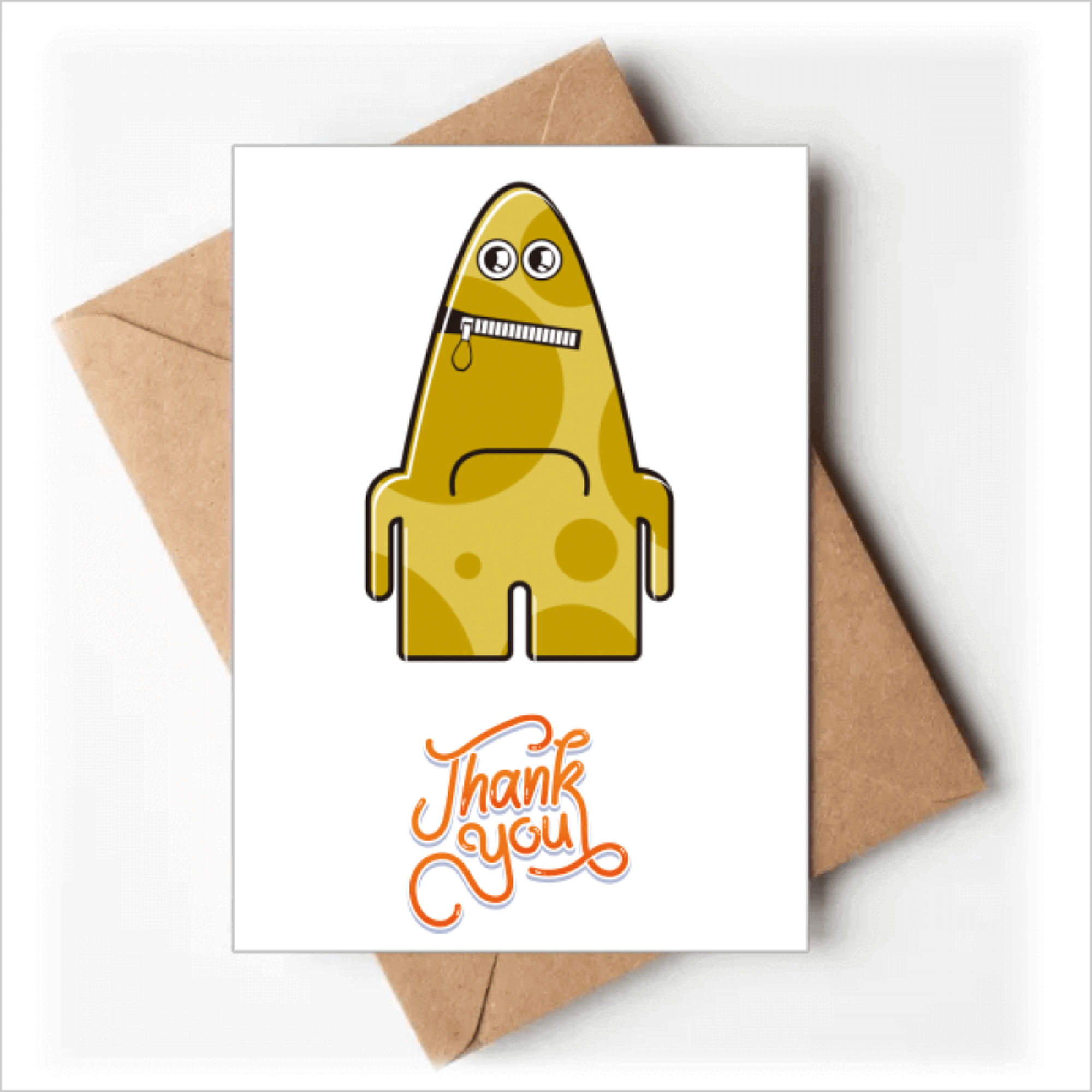 Universo Alien Monster monstruo amarillo Nota en blanco del sobre de la ...