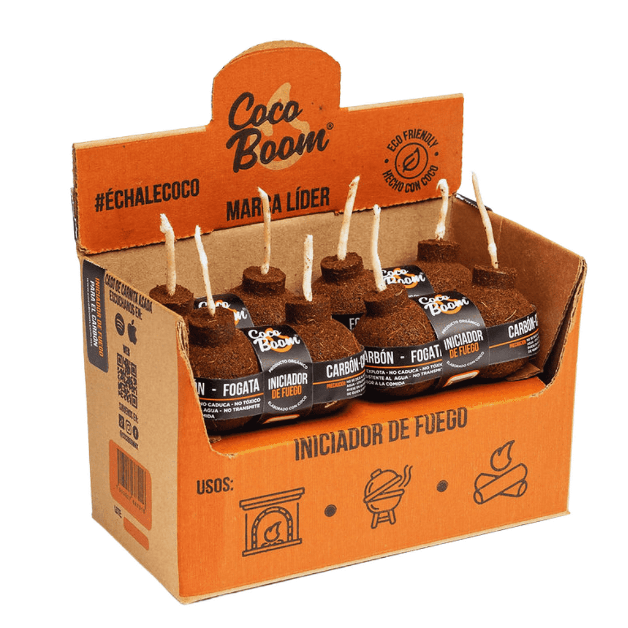 Coco Boom! Iniciador de Fuego de Fibra de Coco 100% Natural - 16 Piezas ...