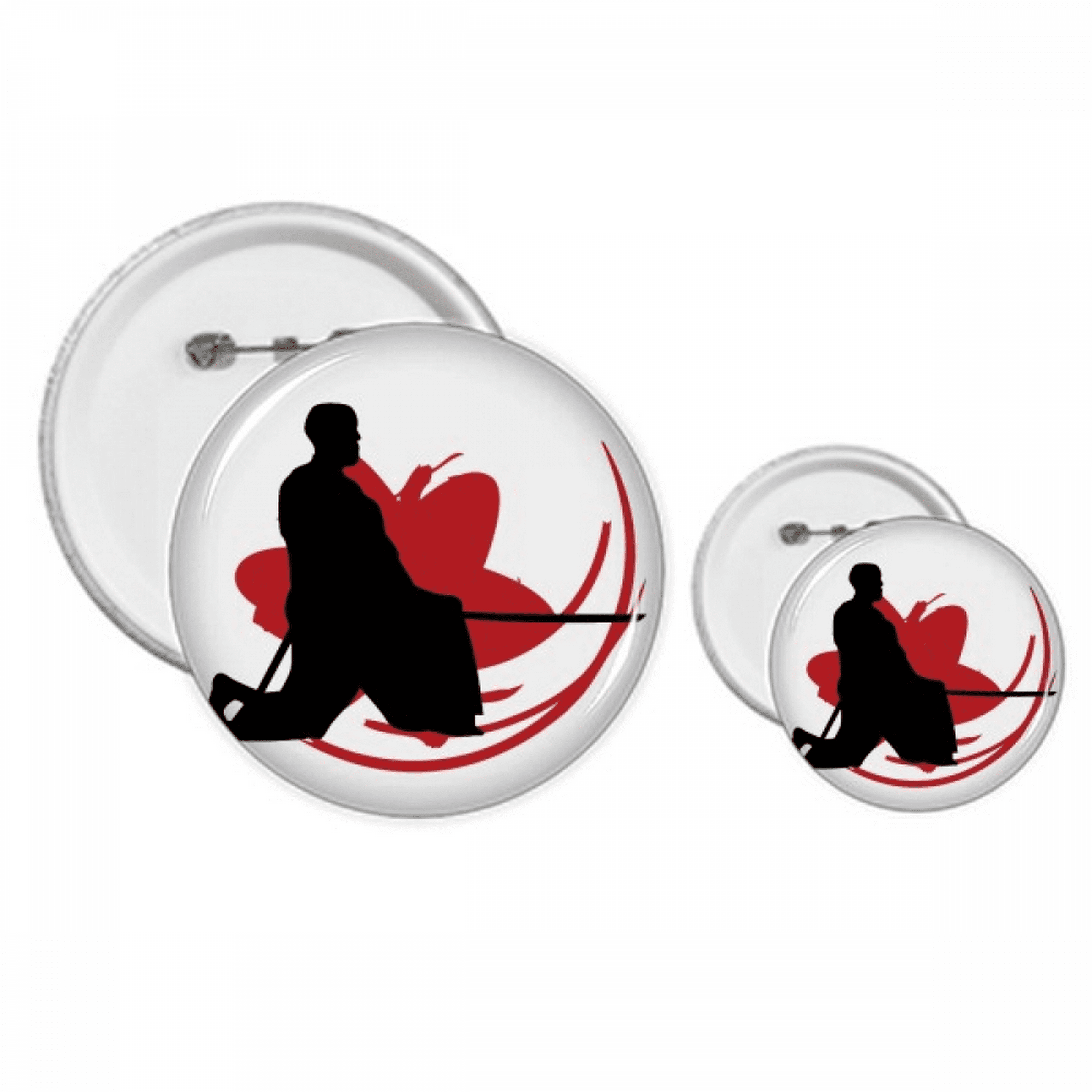 Japón Asia samurai Katana Sakura HEW silueta Insignia insignia botón ...