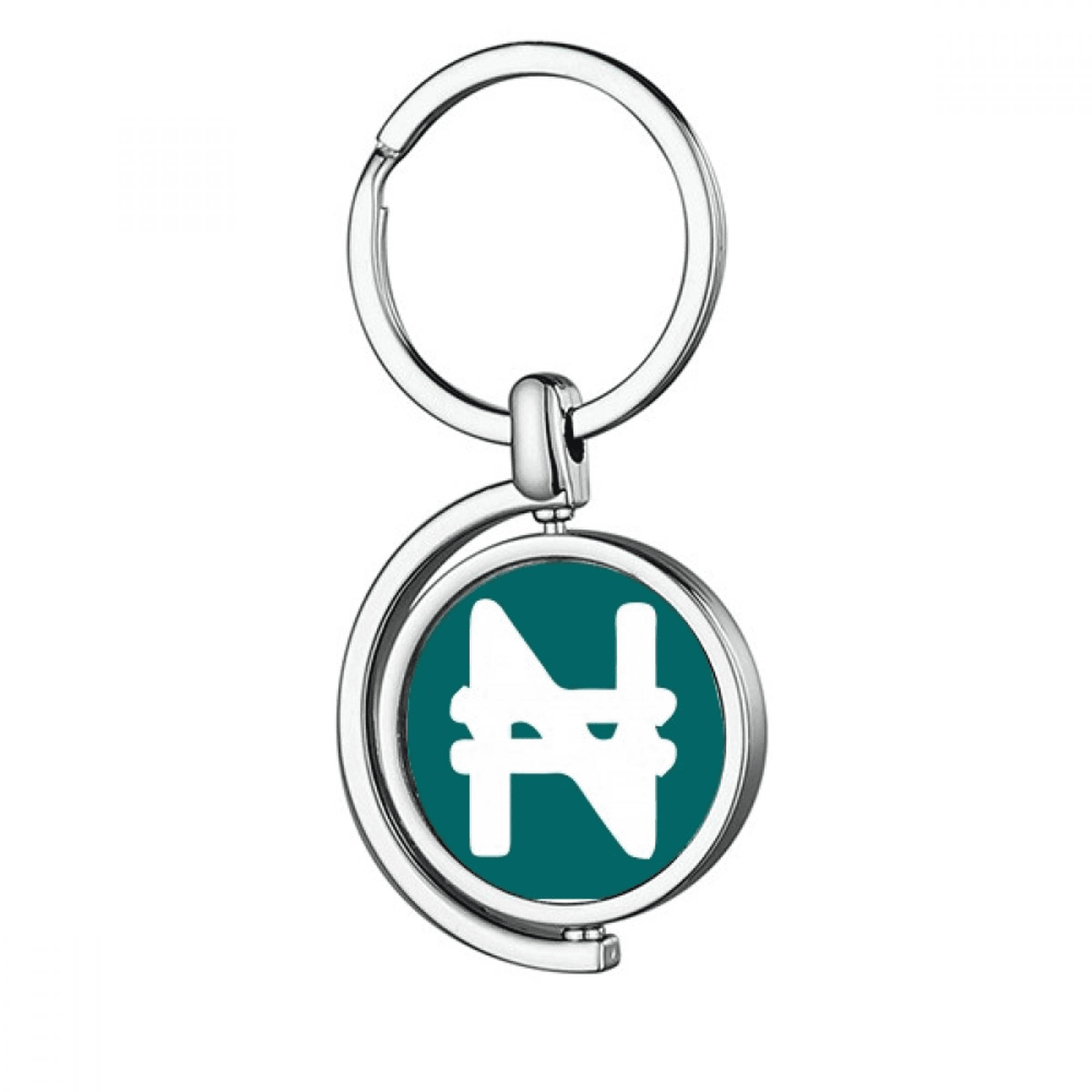 Símbolo de moneda Nigeria nairas NGN Rotating keychain Metal Keyring ...