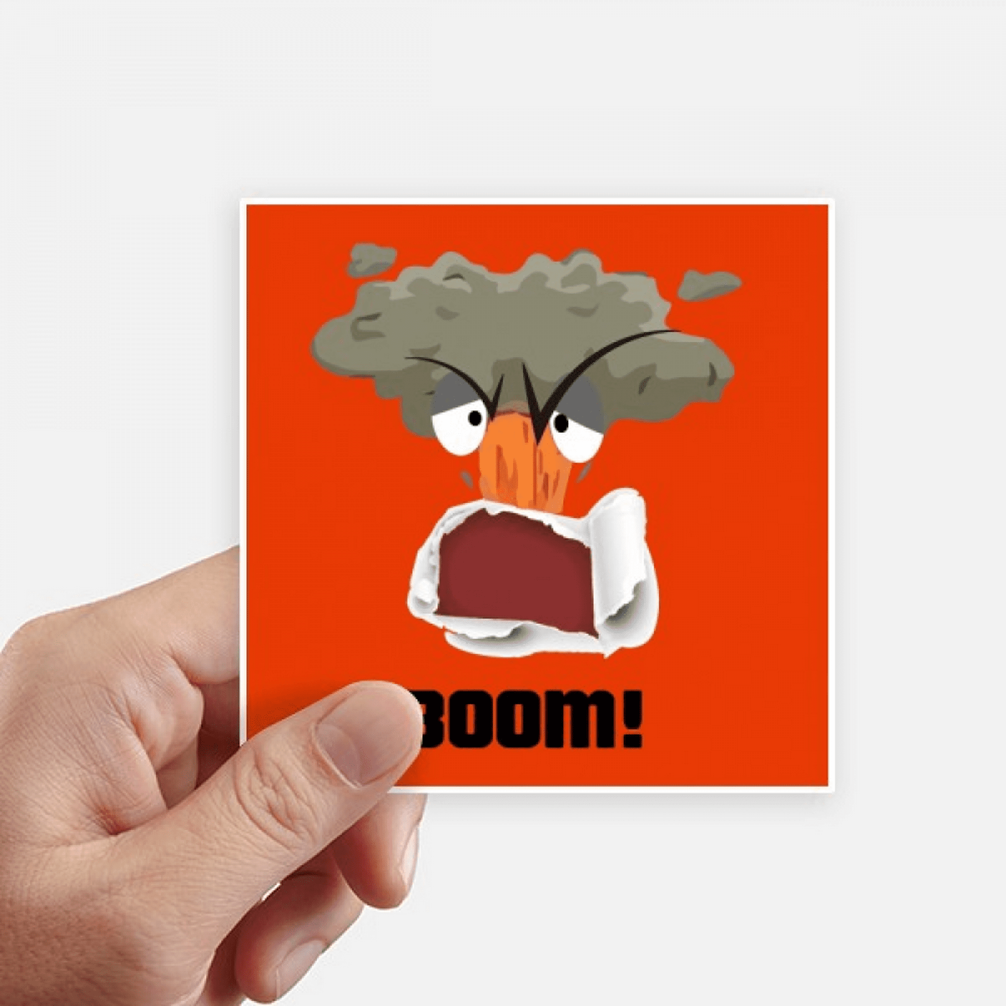 La erupción del volcán enojado Rojo emoción Adhesivo Cuadrado ...