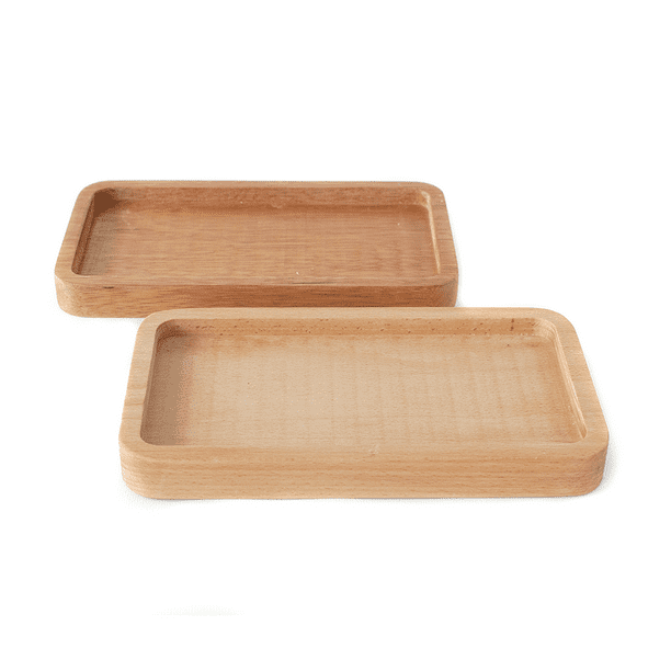 2 Pack de charolas rectangulares de madera multiusos para servir ...